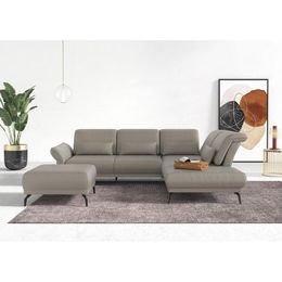 Home Affaire Ecksofa &raquo;Coco L-Form&laquo; Sitztiefen-, Arm- und Kopfteilverstellung, Cord-Bezug, Fu&szlig;h&ouml;he 15 cm grau 95% Polyester, 5% Polyamid