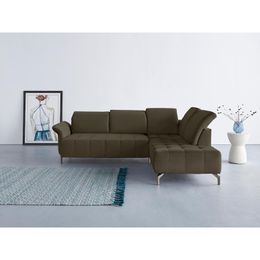 Home Affaire Ecksofa &raquo;Fresh L-Form&laquo; Federkern, wahlweise Kopfteilverstellung und motorischer Vorziehsitz gr&uuml;n 100% Polyester