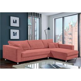 Home Affaire Ecksofa &raquo;153&laquo; Inkl. Schlaffunktion und gro&szlig;en Strauraum orange 92% Polyester / 8% Nylon