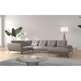 OTTO home Wohnlandschaft &raquo;Mikado U-Form&laquo; inkl. Sitztiefenverstellung und Armteilverstellung grau 100% Polyester