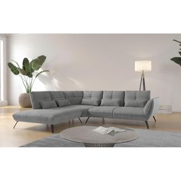 OTTO home Ecksofa &raquo;Mikado L-Form&laquo; inkl. Sitztiefenverstellung und Armteilverstellung silber 100% Polyester