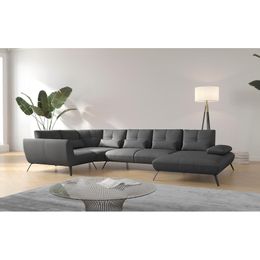 OTTO home Wohnlandschaft &raquo;Mikado U-Form&laquo; inkl. Sitztiefenverstellung und Armteilverstellung grau 95% Polyester 5% Polyamid