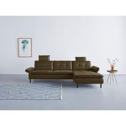 Home Affaire Ecksofa &raquo;Birkholm L-Form&laquo; Armlehnverstellung, auch in Easy Clean Bezug - mit Wasser zu reinigen gr&uuml;n 100% Polyester