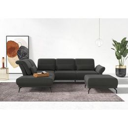 Home Affaire Ecksofa &raquo;Coco L-Form&laquo; Sitztiefen-, Arm- und Kopfteilverstellung, Cord-Bezug, Fu&szlig;h&ouml;he 15 cm grau 95% Polyester, 5% Polyamid