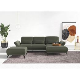 Home Affaire Ecksofa &raquo;Coco L-Form&laquo; Sitztiefen-, Arm- und Kopfteilverstellung, Cord-Bezug, Fu&szlig;h&ouml;he 15 cm gr&uuml;n 95% Polyester, 5% Polyamid