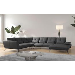 OTTO home Wohnlandschaft &raquo;Mikado U-Form&laquo; inkl. Sitztiefenverstellung und Armteilverstellung grau 95% Polyester 5% Polyamid