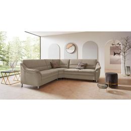 Home Affaire Ecksofa &raquo;Cardoso L-Form&laquo; mit Trapezecke f&uuml;r mehr Sitzkomfort, wahlweise auch mit Bettfunktion beige Luxus-Microfaser ALTARA NUBUCK (100% 