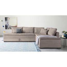 OTTO home Ecksofa &raquo;Night & Day L-Form mit Dauer-Schlaffunktion, Cord-Bezug!&laquo; inklusive Bettfunktion und Bettkasten grau 100% Polyester