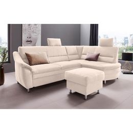 Home Affaire Ecksofa &raquo;Cardoso L-Form&laquo; Federkern, wahlweise mit Bett, Schubkasten beige Struktur impr&auml;gniert (100% Polyester);Luxus-Microfaser ALTARA 