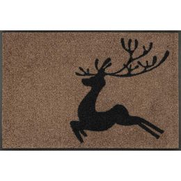 wash+dry by Kleen-Tex Fu&szlig;matte &raquo;Jumping Deer&laquo; rechteckig 7 mm H&ouml;he bunt Polyamid