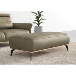 Home Affaire Polsterhocker &raquo;Fjord&laquo; Mit einem Holzrahmen in Buche massiv eichefarbig, mit F&uuml;&szlig;en 15 cm hoch gr&uuml;n 100% Polyester