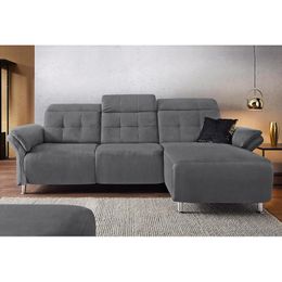 Home Affaire Ecksofa &raquo;Manhattan L-Form&laquo; 2 Sitze mit elektrischer Relaxfunktion, verstellbare Armlehnen grau Kunstleder SOFTLUX ;Flachgewebe (100% 