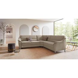 Home Affaire Ecksofa &raquo;Cardoso L-Form&laquo; mit Trapezecke f&uuml;r mehr Sitzkomfort, wahlweise auch mit Bettfunktion beige Luxus-Microfaser ALTARA NUBUCK (100% 