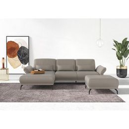 Home Affaire Ecksofa &raquo;Coco L-Form&laquo; Sitztiefen-, Arm- und Kopfteilverstellung, Cord-Bezug, Fu&szlig;h&ouml;he 15 cm grau 95% Polyester, 5% Polyamid