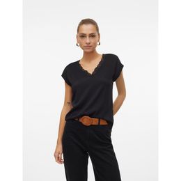 V&eacute;ro Moda Vero Moda Damen Blusentop &raquo;VMBELLA SL LACE TOP WVN GA NOOS&laquo; Viskosemischung schwarz S