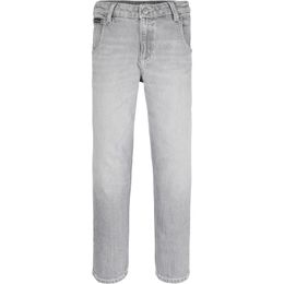 Calvin Klein Jeans M&auml;dchen 5-Pocket-Jeans &raquo;BARREL SALT&PEPPER GREY&laquo; f&uuml;r Kinder bis 16 Jahre, Straight Fit, stone washed 16 (176), N-Gr