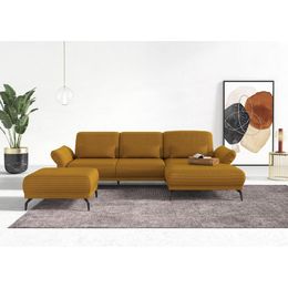Home Affaire Ecksofa &raquo;Coco L-Form&laquo; Sitztiefen-, Arm- und Kopfteilverstellung, Cord-Bezug, Fu&szlig;h&ouml;he 15 cm gelb 100% Polyester