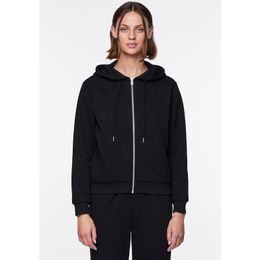 Pieces Damen Pieces Kapuzensweatshirt &raquo;PCCHILLI LS ZIP HOODIE NOOS BC&laquo;, Baumwollmischung, regular fit schwarz S