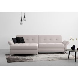 Home Affaire Ecksofa &raquo;Maredo L-Form&laquo; Federkern, wahlweise auch mit Kopfteil- und Armlehnverstellung beige 100% Polyester