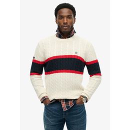 Superdry Herren Strickpullover &raquo;Cotton Stripe Cable Jumper&laquo; XL