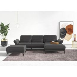 Home Affaire Ecksofa &raquo;Coco L-Form&laquo; Sitztiefen-, Arm- und Kopfteilverstellung, Cord-Bezug, Fu&szlig;h&ouml;he 15 cm grau 100% Polyester