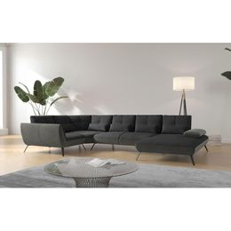 OTTO home Wohnlandschaft &raquo;Mikado U-Form&laquo; inkl. Sitztiefenverstellung und Armteilverstellung grau 100% Polyester