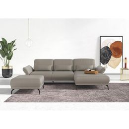 Home Affaire Ecksofa &raquo;Coco L-Form&laquo; Sitztiefen-, Arm- und Kopfteilverstellung, Cord-Bezug, Fu&szlig;h&ouml;he 15 cm grau 95% Polyester, 5% Polyamid
