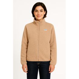 Only Damen Only Pl&uuml;schjacke &raquo;ONLEVA LIFE TEDDY JACKET CC OTW&laquo; ohne Kapuze Kunstfaser beige S