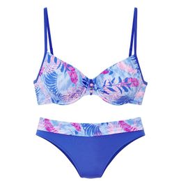 Vivance Damen B&uuml;gel-Bikini mit stylischem Bl&auml;tterprint 36, Cup D
