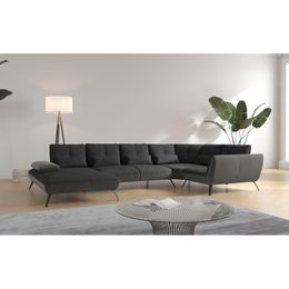 OTTO home Wohnlandschaft &raquo;Mikado U-Form&laquo; inkl. Sitztiefenverstellung und Armteilverstellung grau 100% Polyester