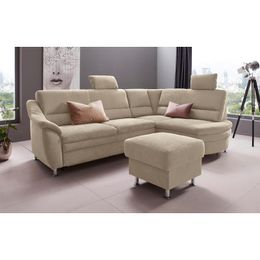 Home Affaire Ecksofa &raquo;Cardoso L-Form&laquo; Federkern, wahlweise mit Bett, Schubkasten beige Struktur impr&auml;gniert (100% Polyester);Luxus-Microfaser ALTARA 