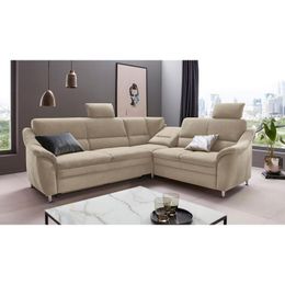 Home Affaire Ecksofa &raquo;Cardoso L-Form&laquo; Federkern, wahlweise mit Bett, Schubkasten, teilweise Relaxfunktion beige Luxus-Microfaser Lederoptik (100% 