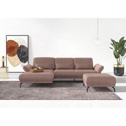 Home Affaire Ecksofa &raquo;Coco L-Form&laquo; Sitztiefen-, Arm- und Kopfteilverstellung, Cord-Bezug, Fu&szlig;h&ouml;he 15 cm rosa 95% Polyester, 5% Polyamid