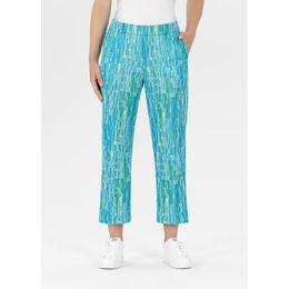 Stehmann Culotte Sommerhose mit Jacquard-Muster diva blue,40 46 - N-Gr N-Gr 46 Culotte mit B&uuml;gelfalten von Stehmann
