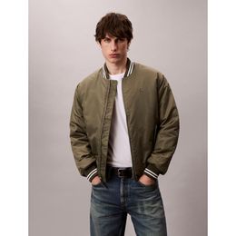 Calvin Klein Jeans Damen Collegejacke &raquo;LS JEANS TIPPED HERO BOMBER&laquo; ohne Kapuze Mit Rundhalsausschnitt, regular fit gr&uuml;n XXL