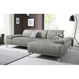 Home Affaire Ecksofa &raquo;Caluna&laquo; Inkl.Sitztiefenverstellung, wahlweise mit Kopf- und Armteilverstellung grau Flachgewebe Mura: (100% Polyester);Luxus-
