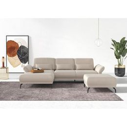 Home Affaire Ecksofa &raquo;Coco L-Form&laquo; Sitztiefen-, Arm- und Kopfteilverstellung, Cord-Bezug, Fu&szlig;h&ouml;he 15 cm beige 100% Polyester
