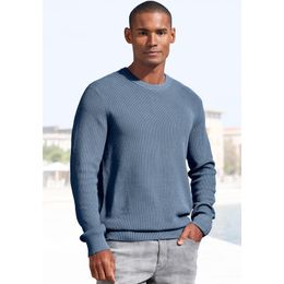 John Devin Herren Strickpullover Pullover in modischen Farben aus Baumwollmischung blau S (44/46)