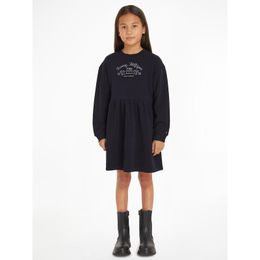 Tommy Hilfiger Strickkleid &raquo;EMB FLOWER KNITTED DRESS LS&laquo; Kinder bis 16 Jahre mit Logoschriftzug Desert Sky 7 (122) - N-Gr N-Gr 7 (122)...