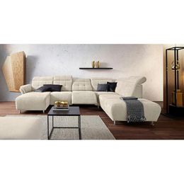 Home Affaire Wohnlandschaft &raquo;Manhattan U-Form&laquo; 2 Sitze mit elektrischer Relaxfunktion, verstellbare Armlehnen beige Luxus Microfaser2 (90% Polyester, 