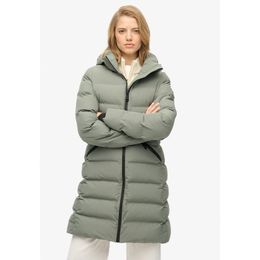 Superdry Damen Steppjacke &raquo;CITY MID PADDED JACKET&laquo; mit Kapuze Kunstfaser, relaxed fit gr&uuml;n S