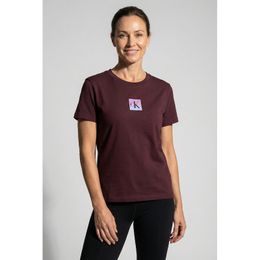 Calvin Klein Jeans Damen Kurzarmshirt &raquo;SS CLASSIC FIT TEE&laquo; Mit Rundhalsausschnitt rot S (38)