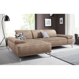 Home Affaire Ecksofa &raquo;Caluna&laquo; Inkl.Sitztiefenverstellung, wahlweise mit Kopf- und Armteilverstellung beige Flachgewebe Mura: (100% Polyester);Luxus-