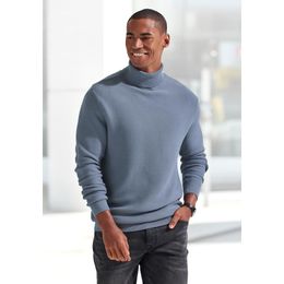 H.I.S. H.I.S Herren Rollkragenpullover Strickpullover in modischer Struktur blau S (44/46)