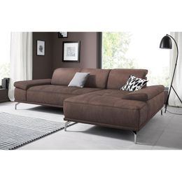 Home Affaire Ecksofa &raquo;Caluna&laquo; Inkl.Sitztiefenverstellung, wahlweise mit Kopf- und Armteilverstellung braun Flachgewebe Mura: (100% Polyester);Luxus-