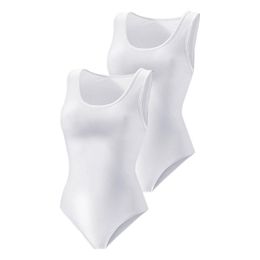 Vivance Damen Shirtbody 2er-Pack, aus elastischer Baumwoll-Qualit&auml;t wei&szlig; 44/46, N-Gr