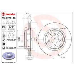 Brembo Bremsensatz VA + HA Coated Disc Line SIZW2NP400 Bremsensatz, Scheibenbremse vorne hinten rechts links innenbel&uuml;ftet 348mm f&uuml;r BMW 34216775678 3