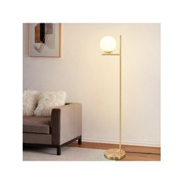 ZMH Stehlampe 1-flammige E27 in gold Glasschrim | Gr.: onesize