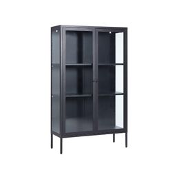 Beliani Vitrine NASH in Schwarz - (W) 90 x (H) 150 x (L) 35 cm | Gr.: onesize