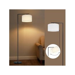 ZMH Stehlampe in wei&szlig; H 162cm 1-flammige E27 schwenkbar 180&deg; | Gr.: onesize